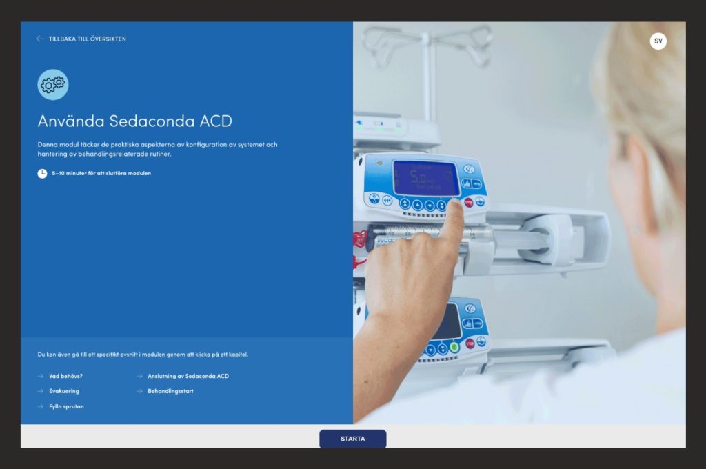 E-learning från Learnways om medtech produkten sedaconda